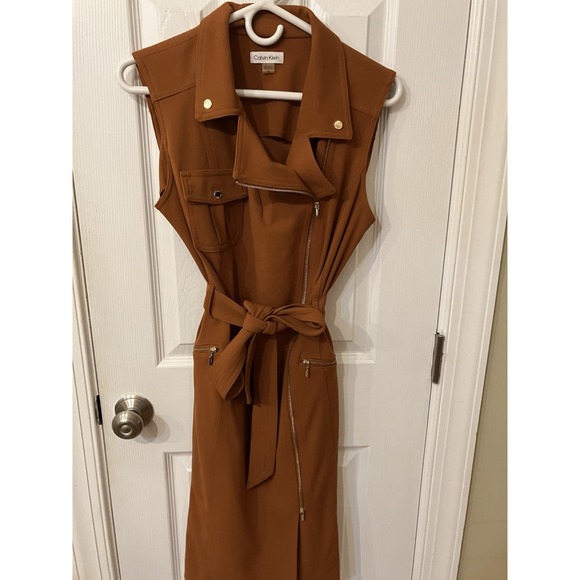 Calvin Klein | Dresses | Vintage Calvin Klein Caramel Colored Dress ...
